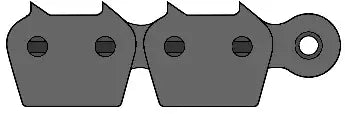 160 Sharp Top Roller Chain With 2-Points Every 2nd Pitch